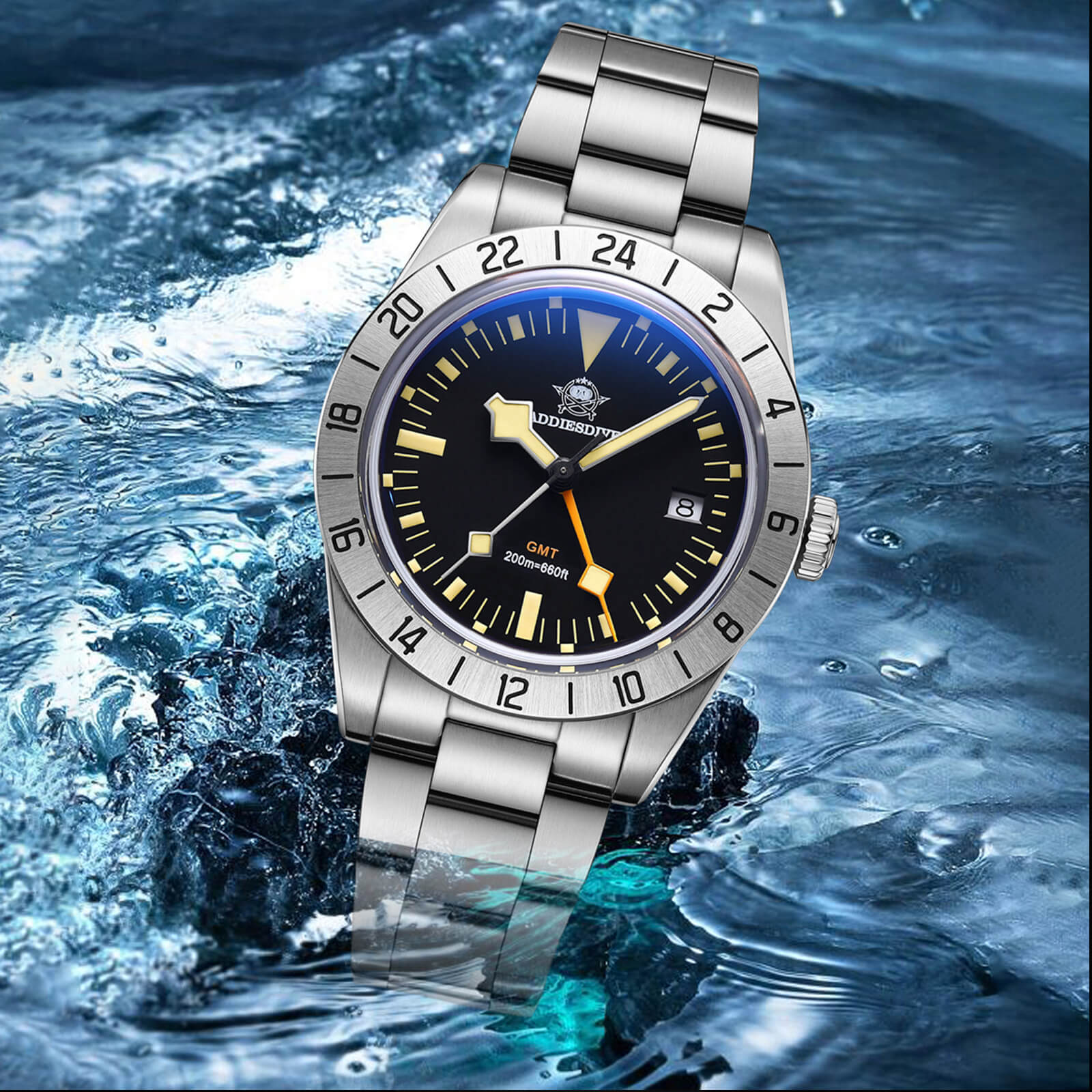 ★Weekly Deal★ADDIESDIVE 39mm BB GMT Quartz Watch RONDA515 Movement（AD2 ...