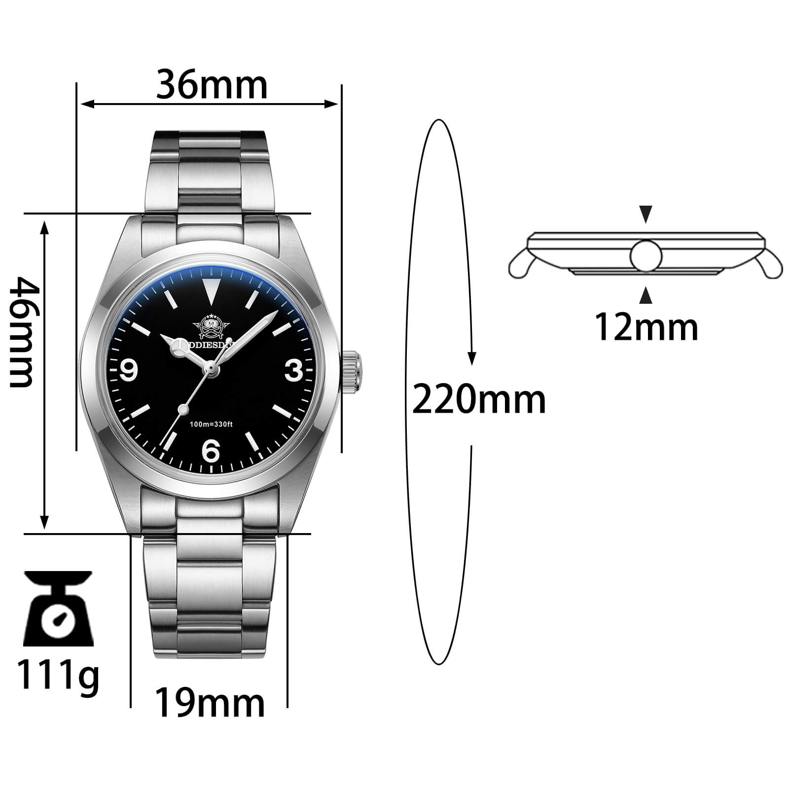 ADDIESDIVE 36mm Explore Dive Watch VH31 Quartz Watch AD2023-1 ...