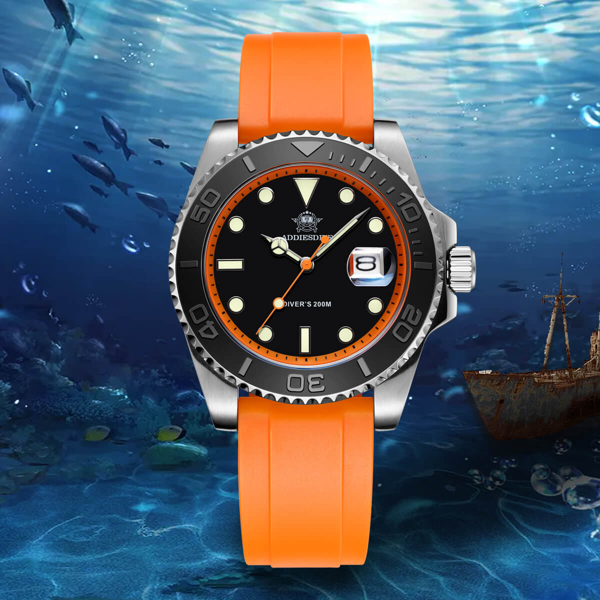 ADDIESDIVE 41mm Sports Quartz Watch Waterproof 200M (AD2040 ...