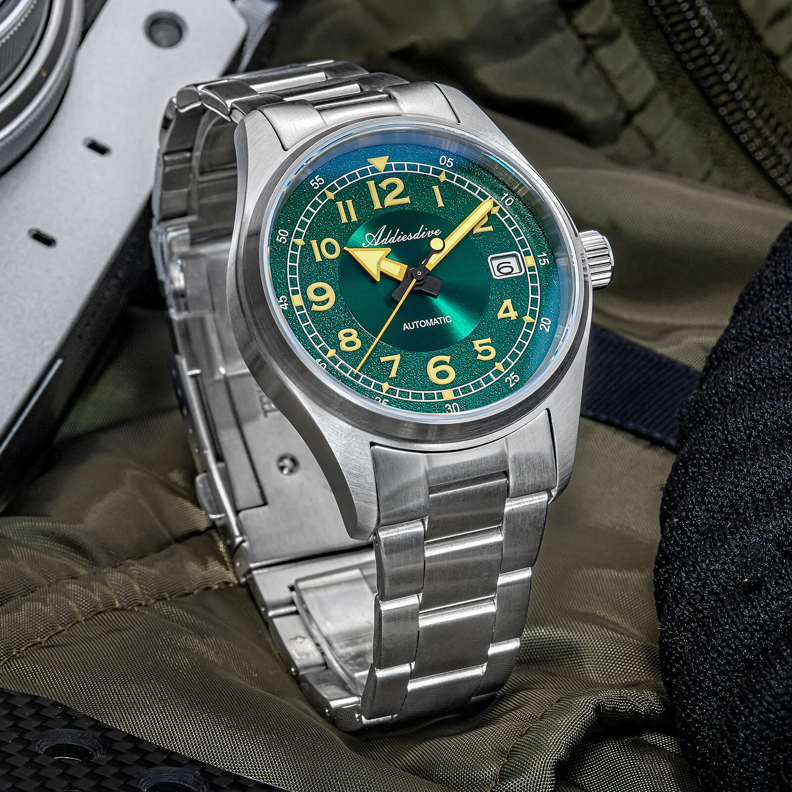 ADDIESDIVE 39mm Explore Retro Mechanical Men Watch AD2055 ...