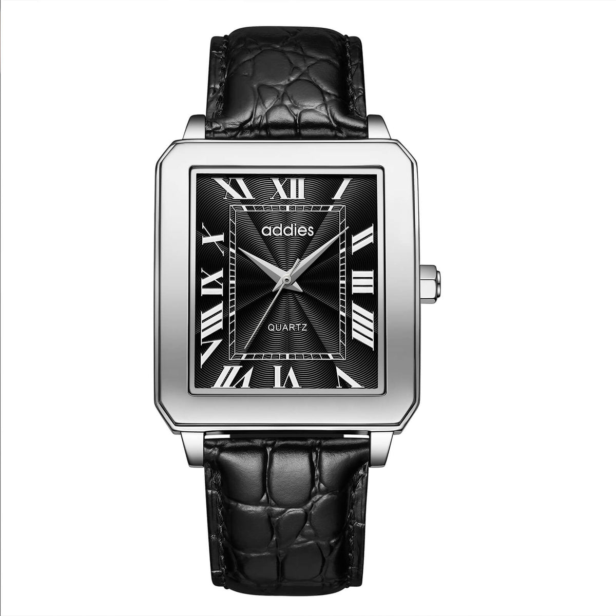 ADDIES Men's Quartz Analog Watch with Square Dial Leather Strap（MY-RM0 ...
