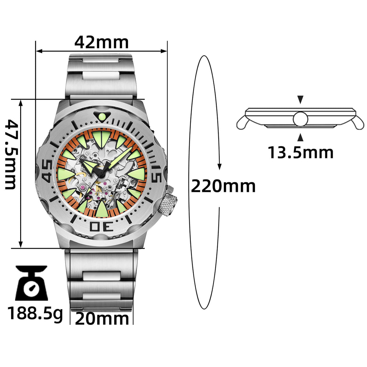 ADDIESDIVE OceanMonster Dive Watch AD2103-skeleton – addiesdivewatches