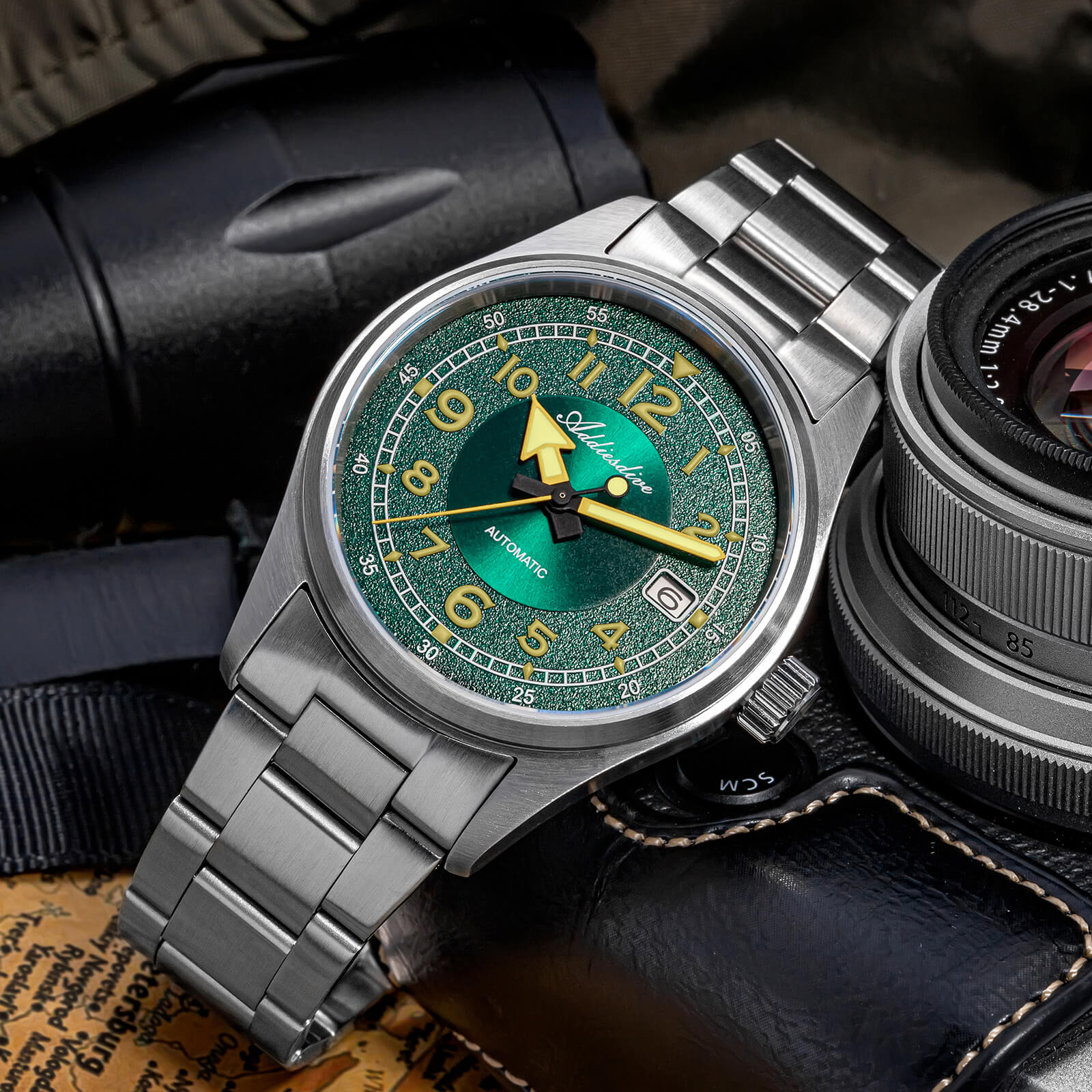 ADDIESDIVE 39mm Explore Retro Mechanical Men Watch AD2055 ...
