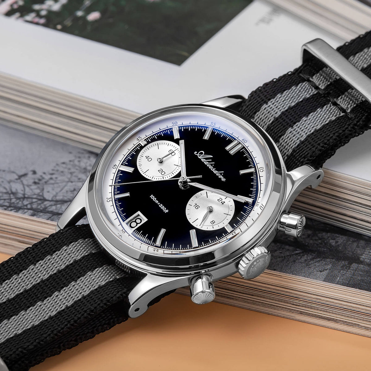 ★Flash Sale★ADDIESDIVE 38mm VK64 Chronograph Watch AD2095