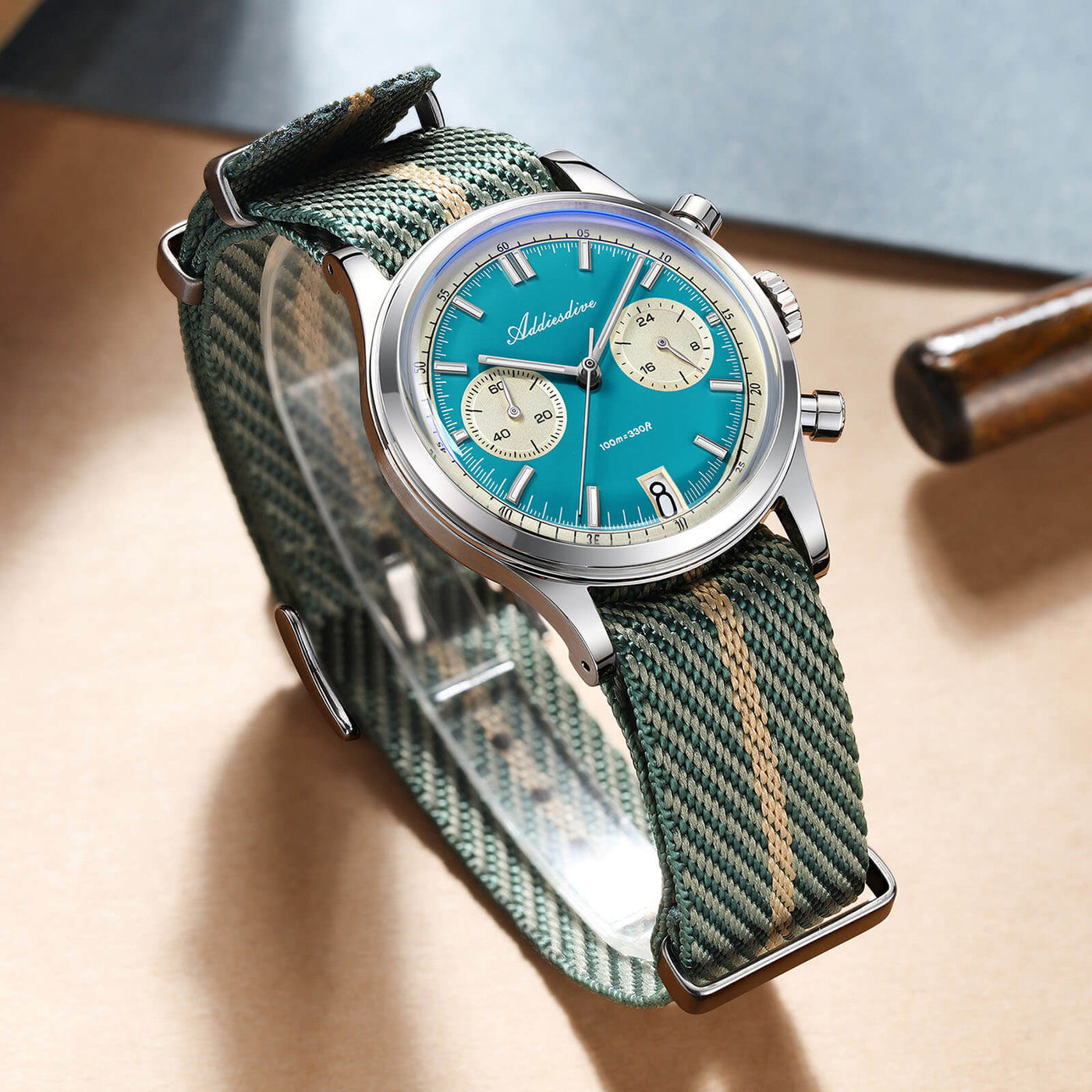★Flash Sale★ADDIESDIVE 38mm VK64 Chronograph Watch AD2095