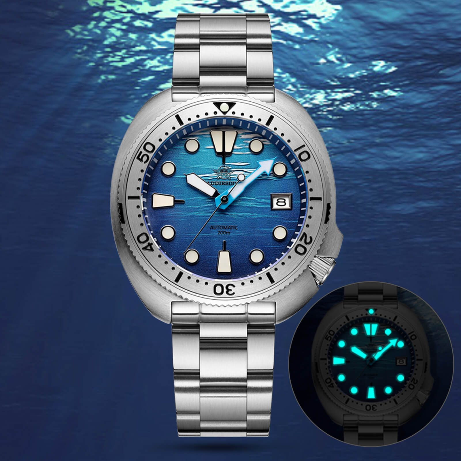 ADDIESDIVE 3D Turtle Dial Dive Watch（AD2045） – addiesdivewatches