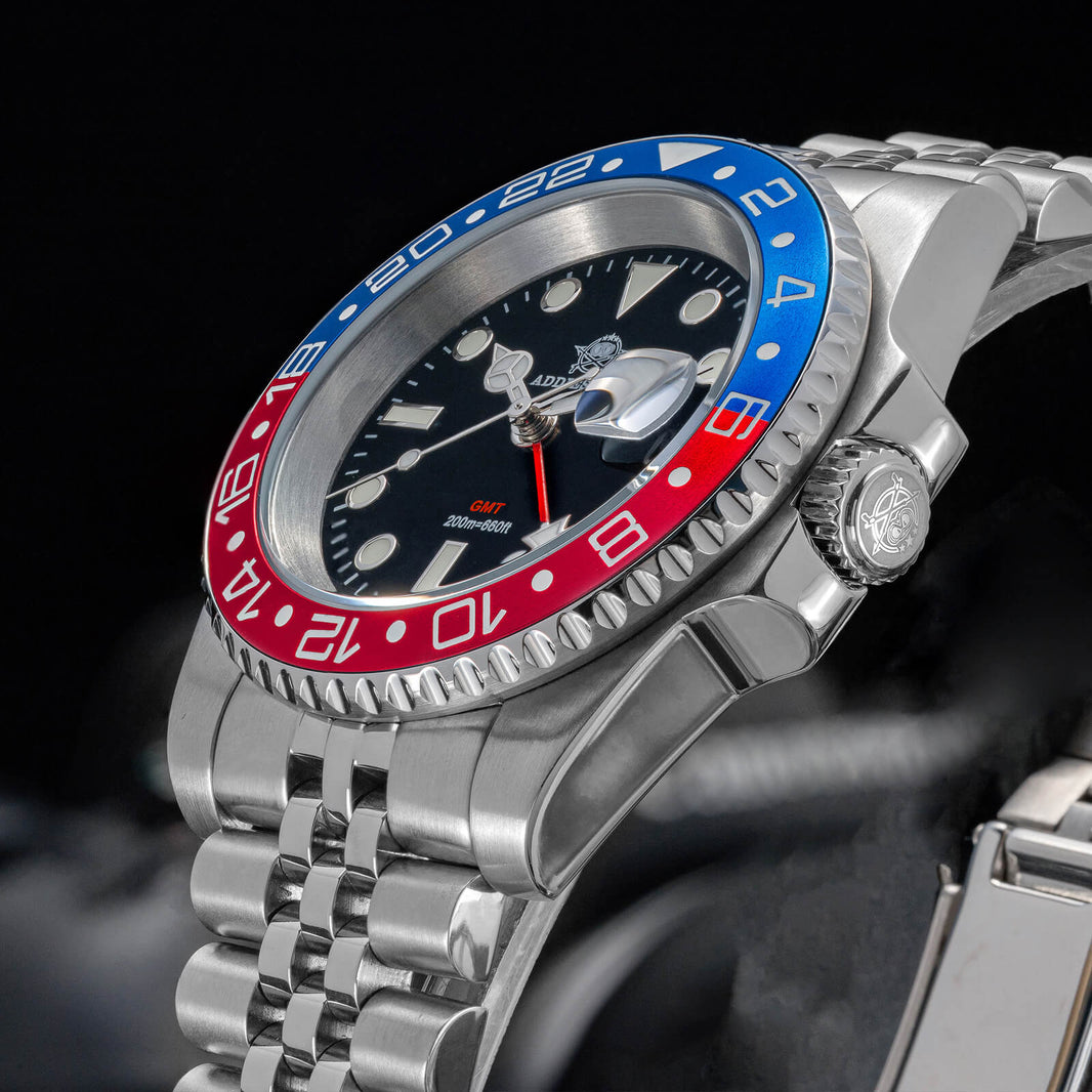 ADDIESDIVE Water Ghost Luxury Dive Watch GMT Quartz Watch AD2050-with