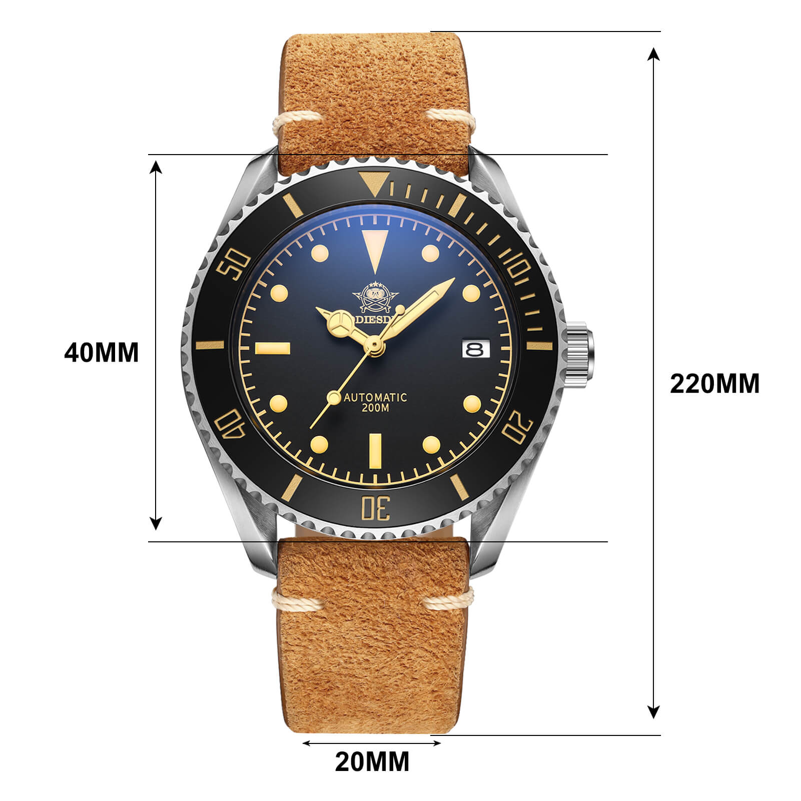 ADDIESDIVE® 40mm Dive Watch Automatic Scuba Watch AD2101 ...