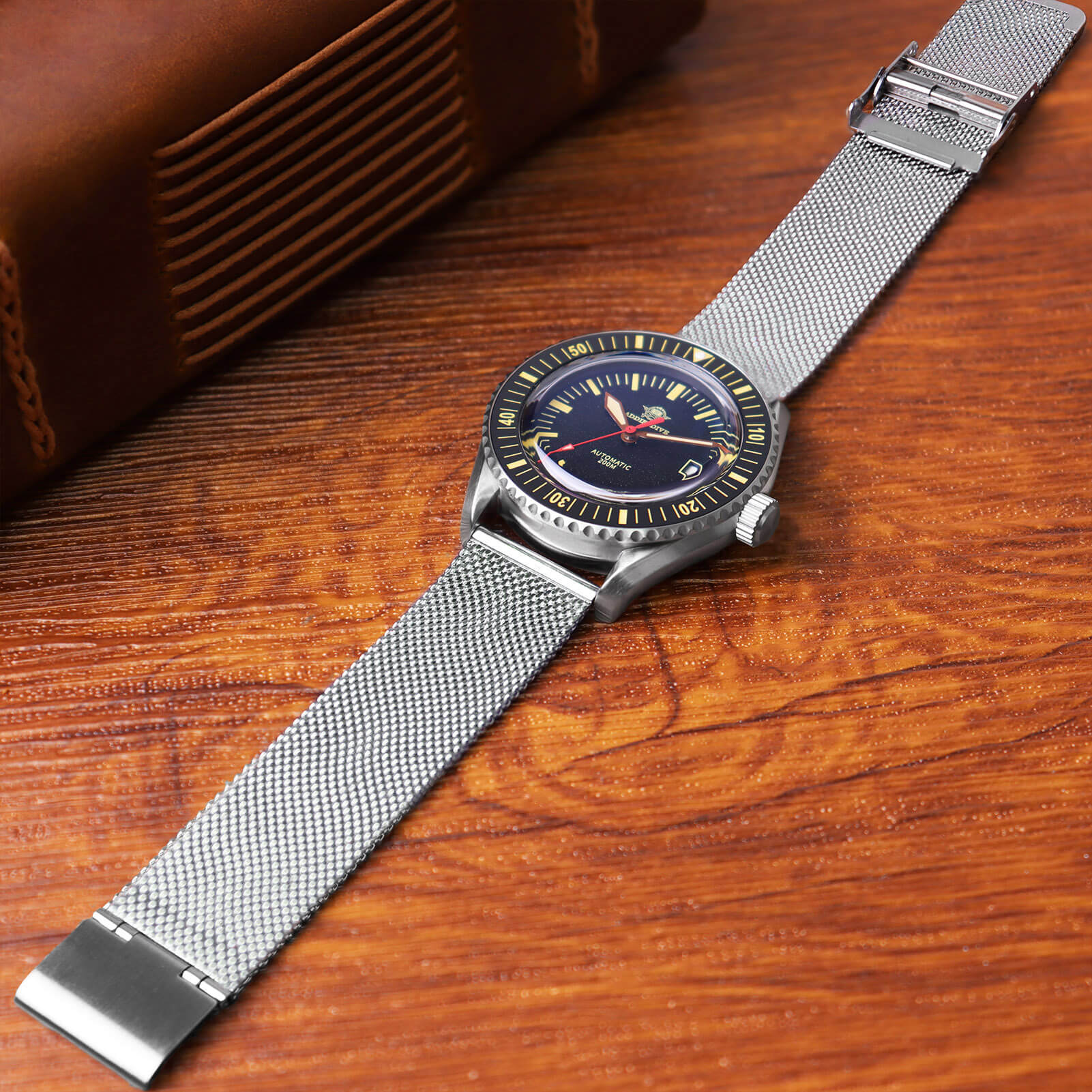 ADDIESDIVE Men's Automatic Diving Watch Fashion Mesh Stainless Steel 2 ...